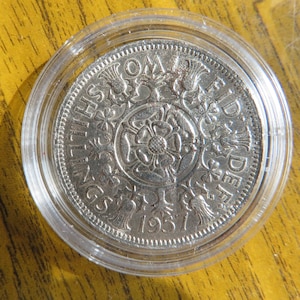 1957 Old British 2/ Florin Known as a Two Bob Bit in a Capsule - Etsy