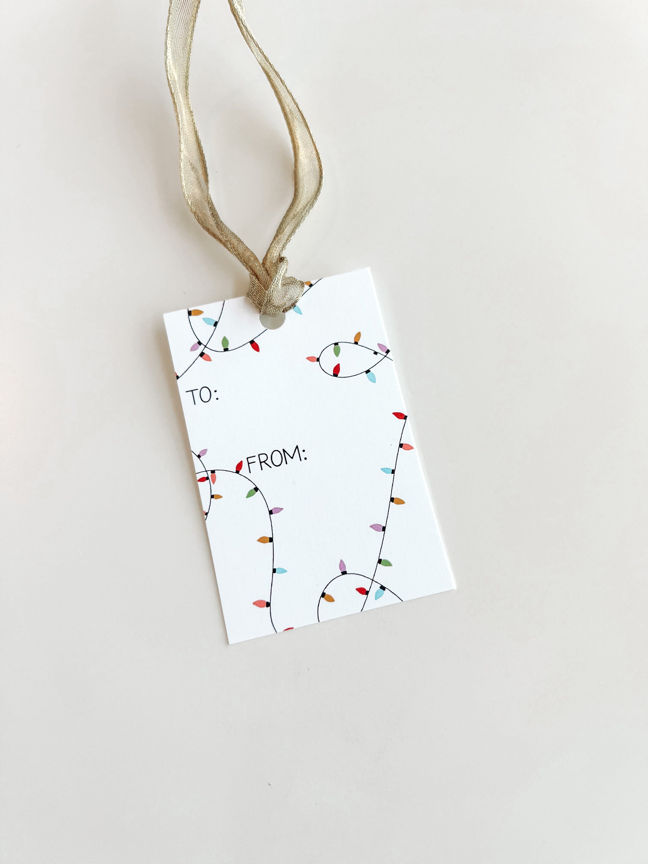 Christmas Gift Tag // Christmas Lights Gift Tag - Etsy