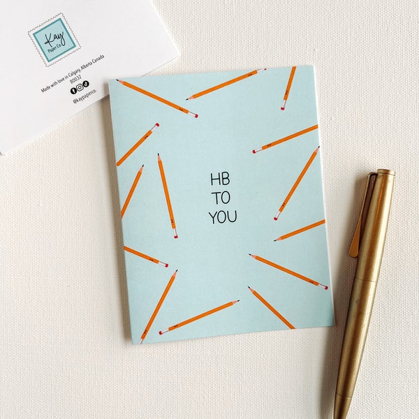 Pencil Birthday Card - Etsy