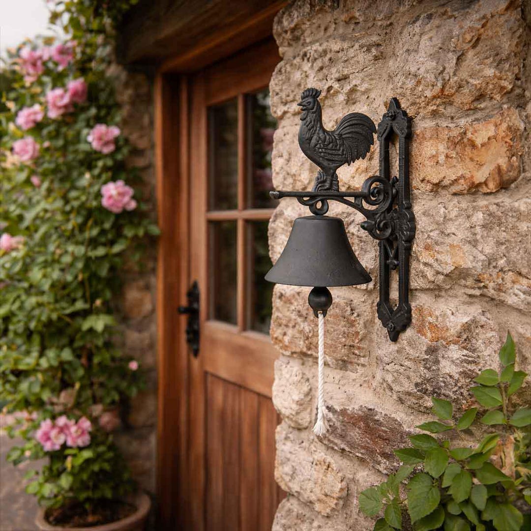 Black Cast Iron Rooster Garden Bell / Outdoor Bell - Etsy UK