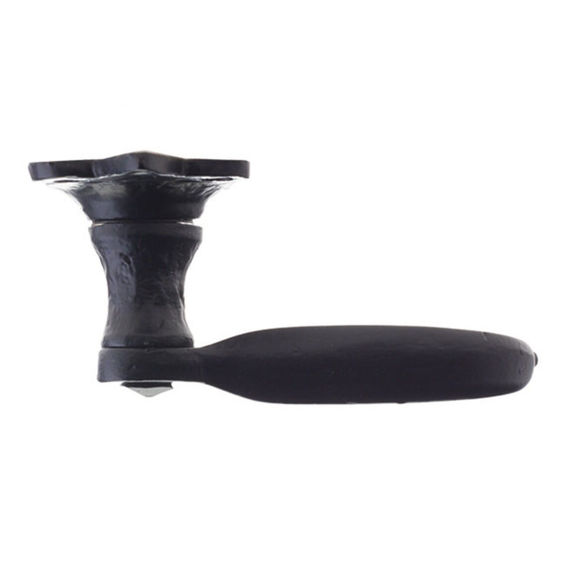 Black Cast Iron Essential Scroll Lever Door Handle on Fleur De Lys ...