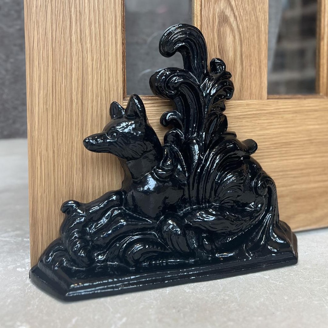 Black Cast Iron Fox Door Stop / Door Weight - 6.3KG - Etsy