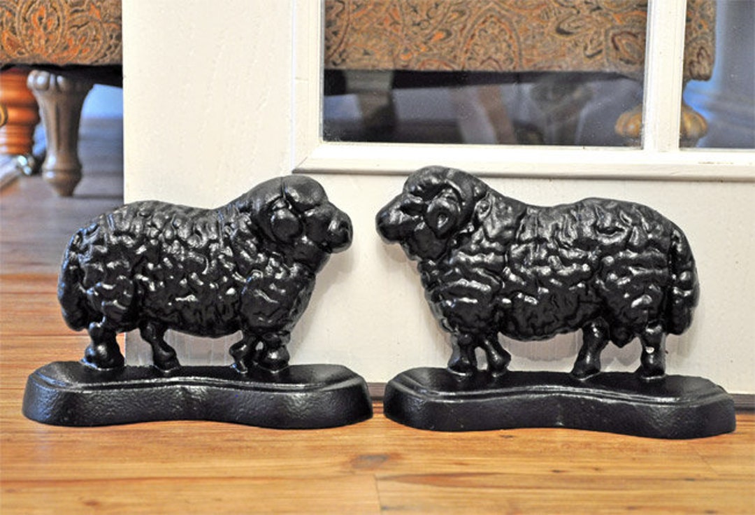 Black Cast Iron Sheep Book Ends Pair / Shelf Ornaments - Etsy UK