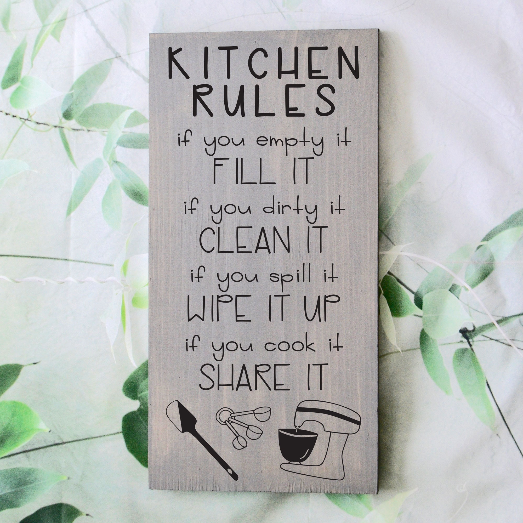 Kitchen Sign Kitchen Rules Sign Kitchen Wall Decor Kitchen - Etsy