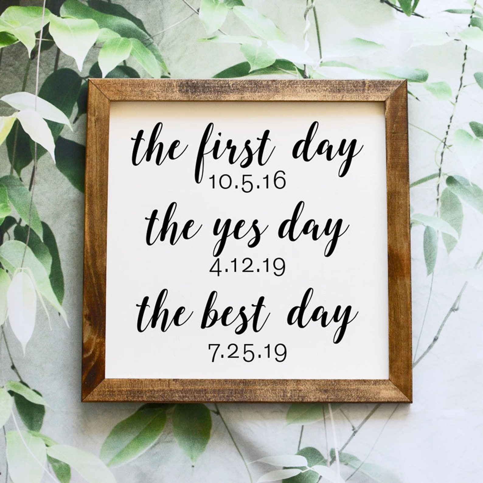 First Day, Yes Day, Best Day, Sign, Wedding Signs, Personalized Sign ...