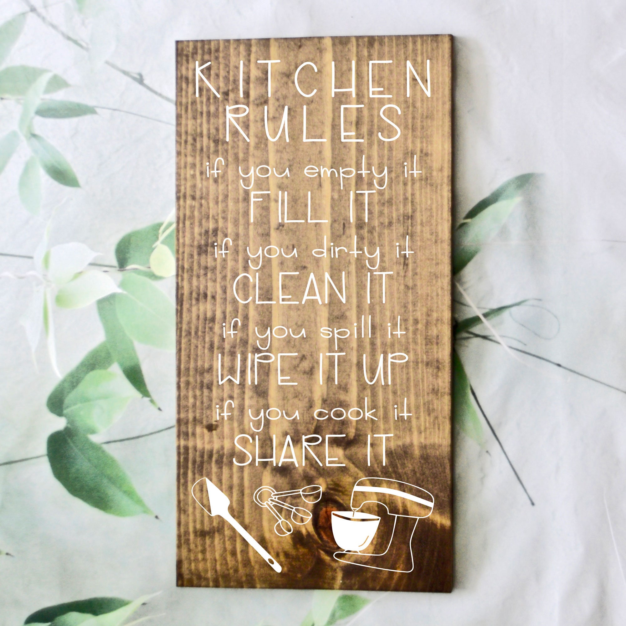 Kitchen Sign Kitchen Rules Sign Kitchen Wall Decor Kitchen - Etsy