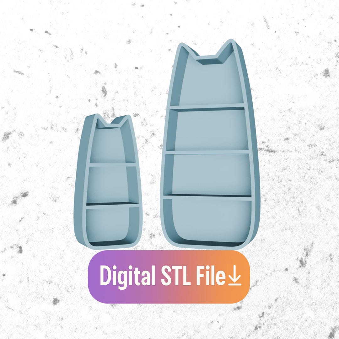 Cat Shaped Mini Bookshelf STL File for 3d Printers - Digital Files - Etsy