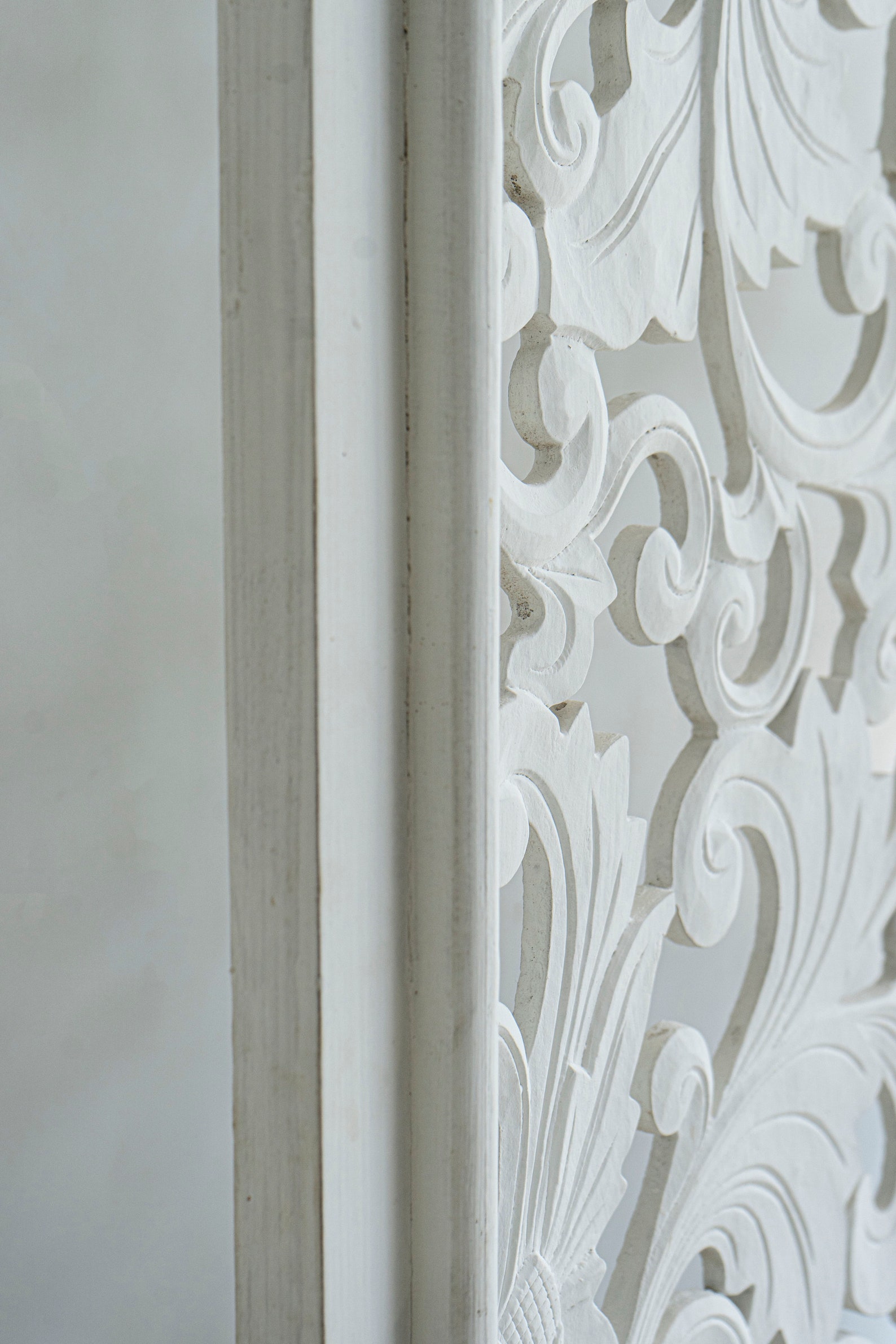 Set of 2 White Wood Carving Handcrafted MDF Wall Art Hanging - Etsy