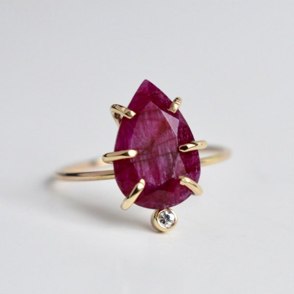 Raw Ruby Ring - Etsy