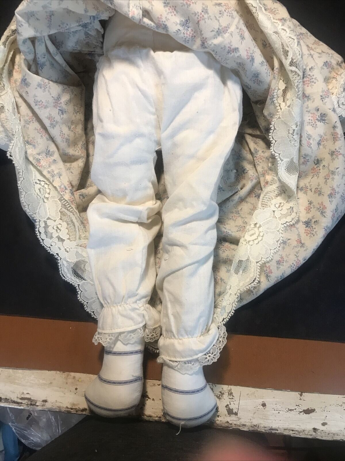 Vintage Rag Doll Handmade 22" Tall Hand Sewn Clothes and Body Folk Art ...