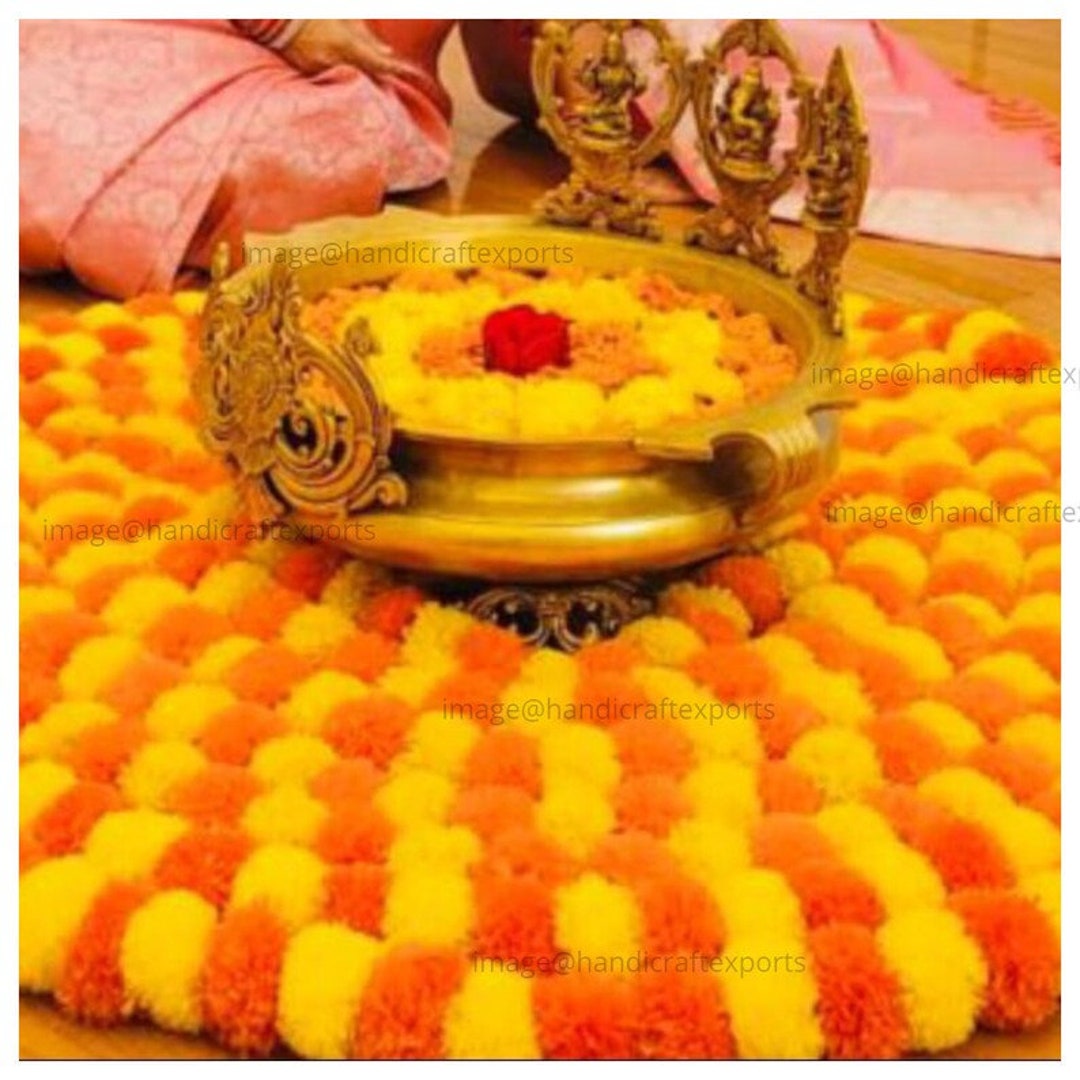 20 Pcs Handmade Artificial Marigold Indian Flower Wedding Artificial ...