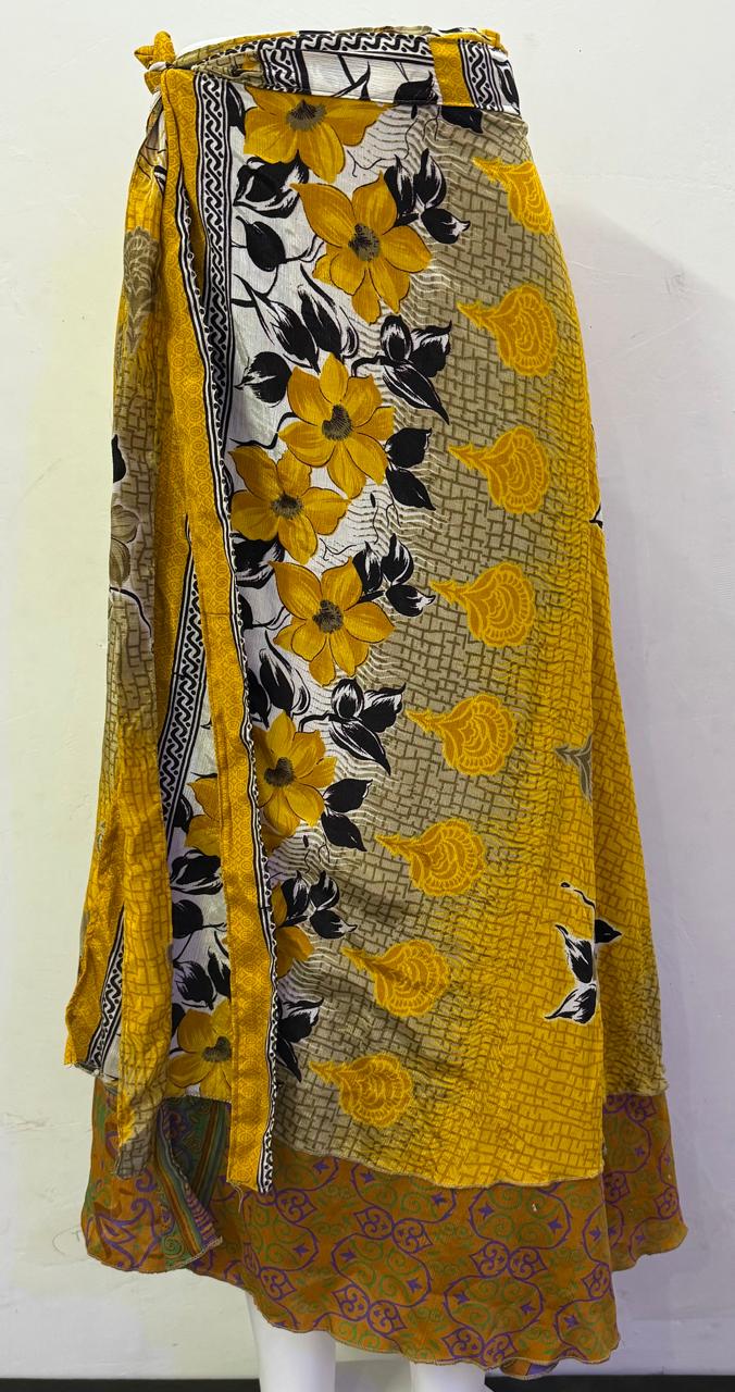 Indian Old Sari Silk Long Skirt Wrap Skirts Wholesale Lot of Maxi Skirt ...