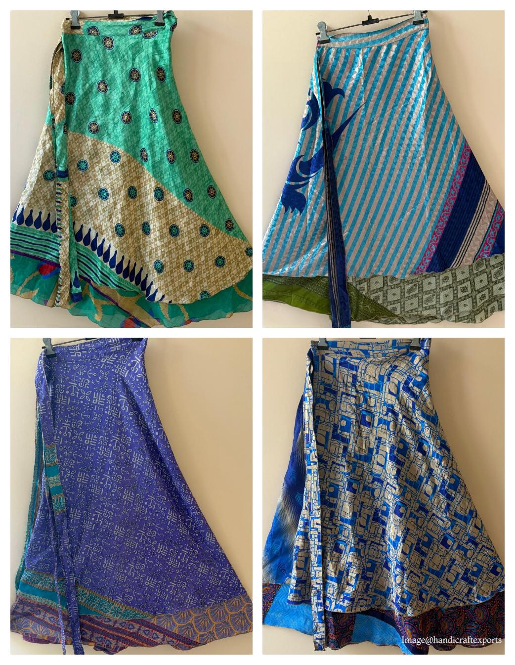 Indian Old Sari Silk Long Skirt Wrap Skirts Wholesale Lot of Maxi Skirt ...