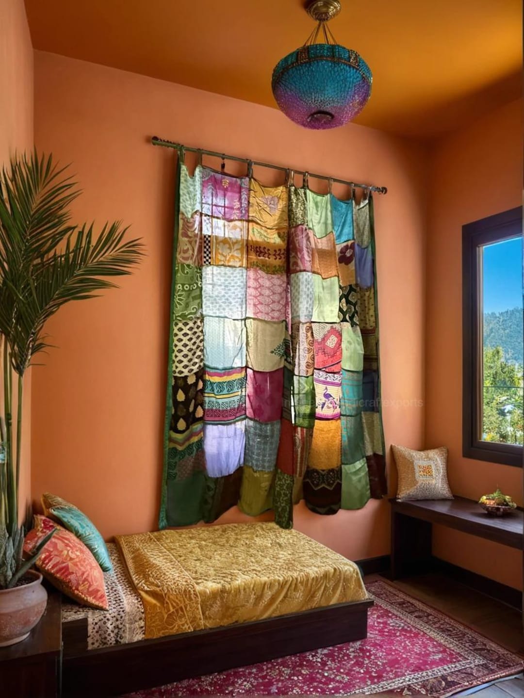 Handmade Recycled Sari Window Curtains – Colorful Eco-friendly Drapes ...
