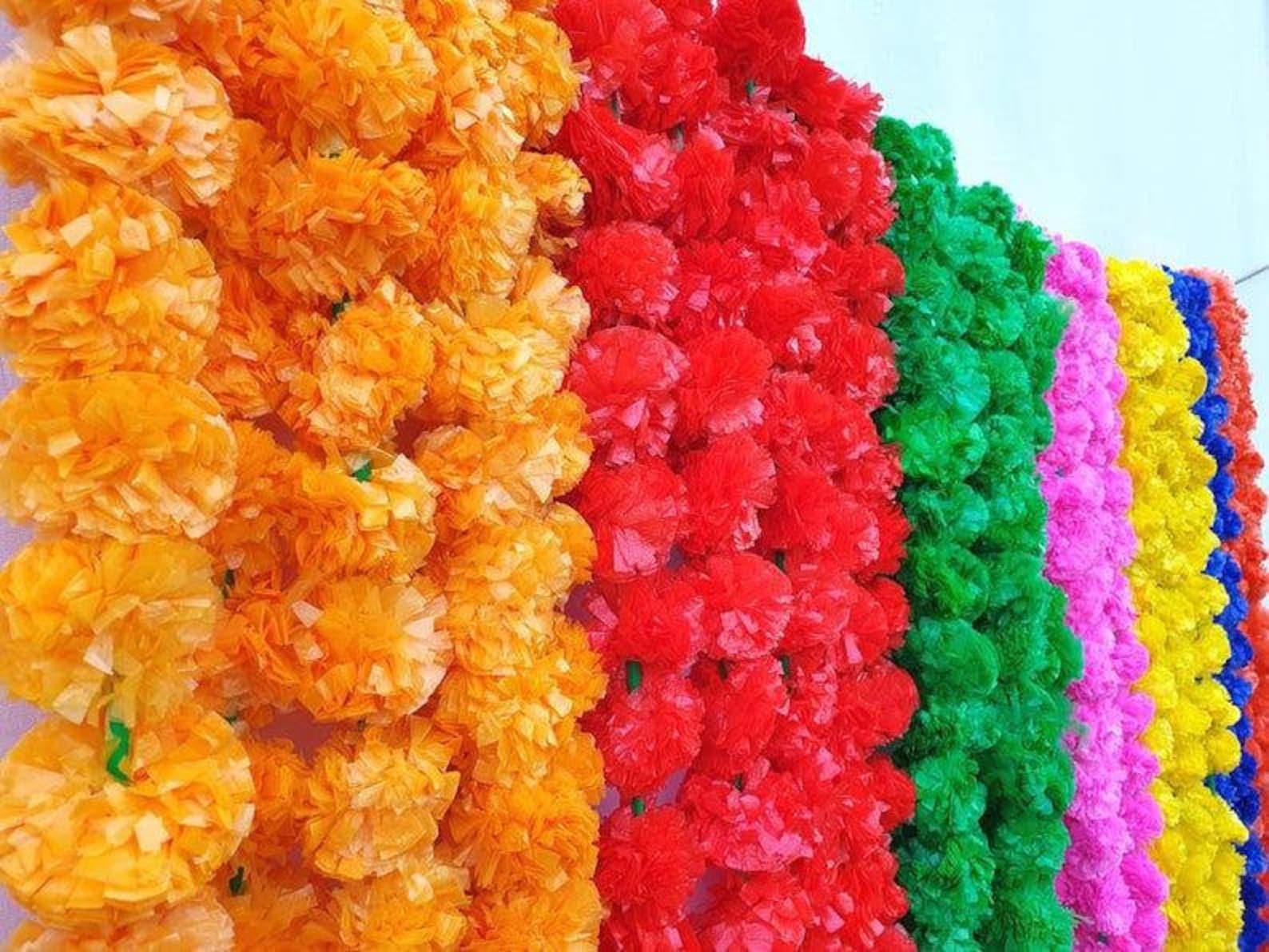 50 Wholesale Artificial Marigold Flower Decor Garlands Artificial ...