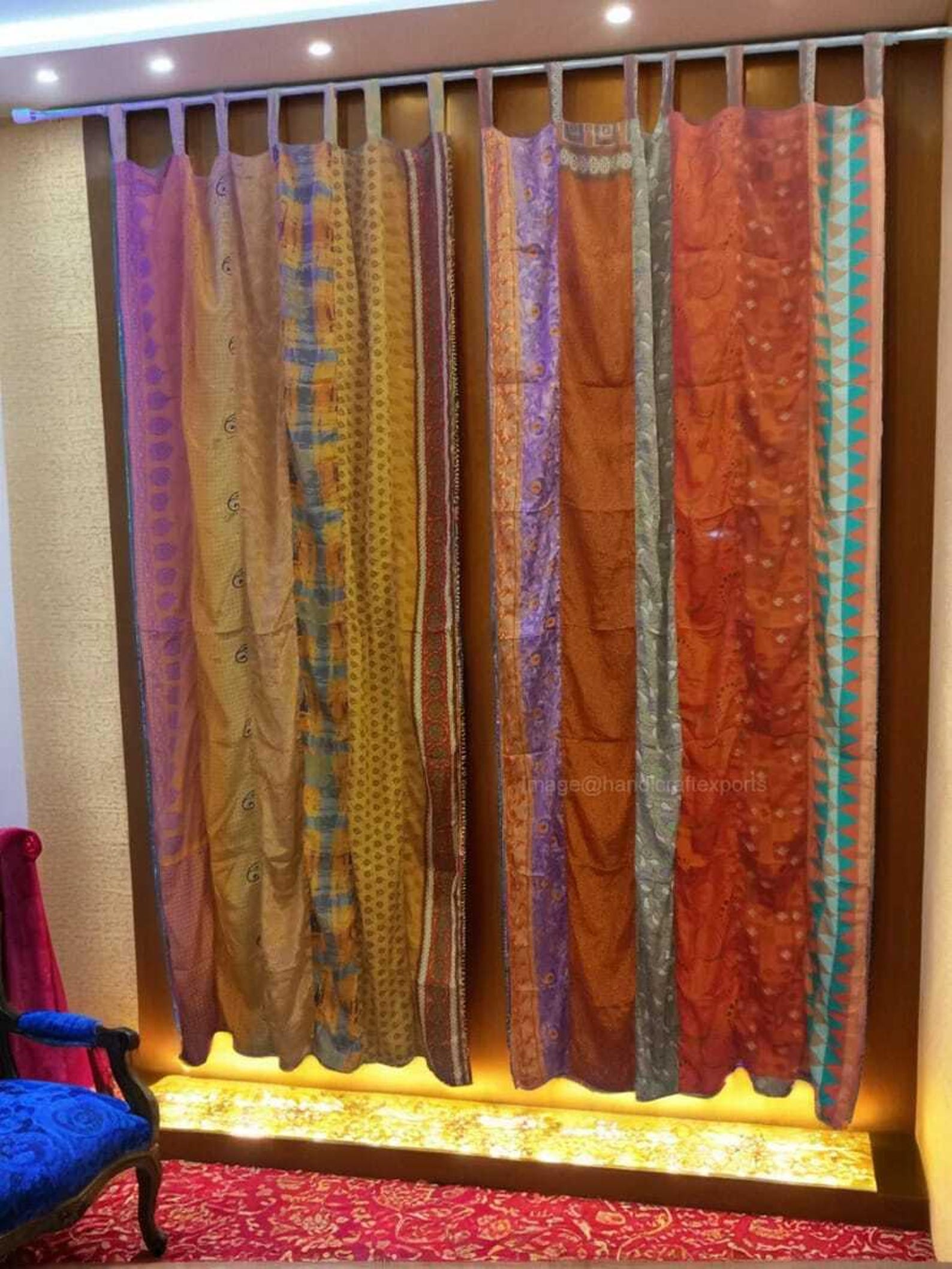 Handmade Recycled Sari Window Curtains – Colorful Eco-friendly Drapes ...