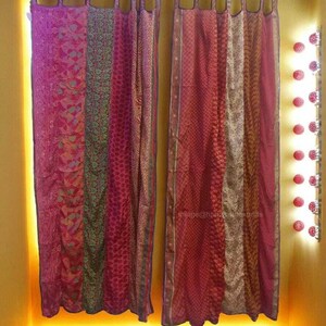 10 Pc Boho Recycled Sari Curtain Drape Eco-conscious, Handmade Window ...