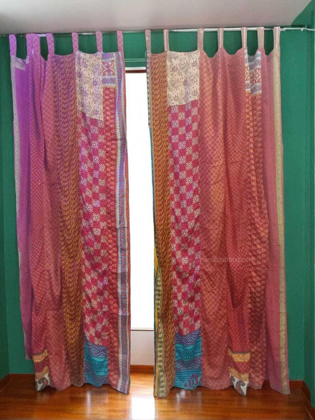 Boho Recycled Sari Curtains – Eco-friendly Handmade Drapes for Home" - Etsy