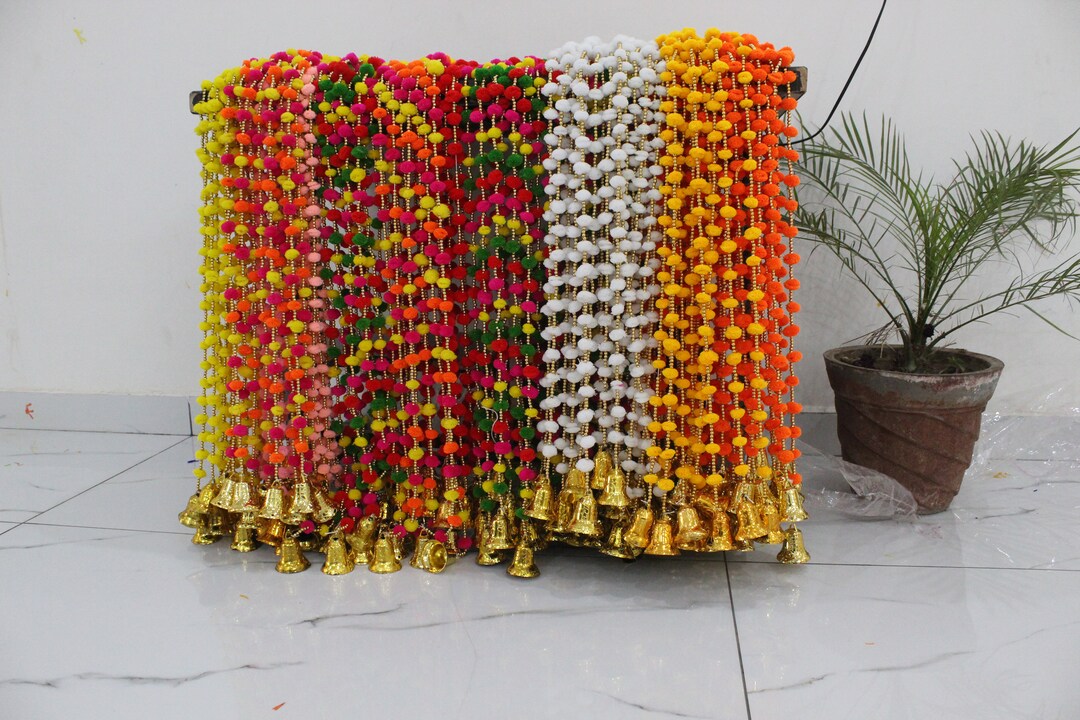 50 PC FREE SHIPPING Multicolor Indian Christmas Tree Bell String ...