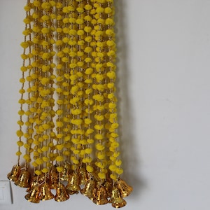 Multicolour Pom Pom String Indian Decor Pom Pom Bells Strings Garland ...