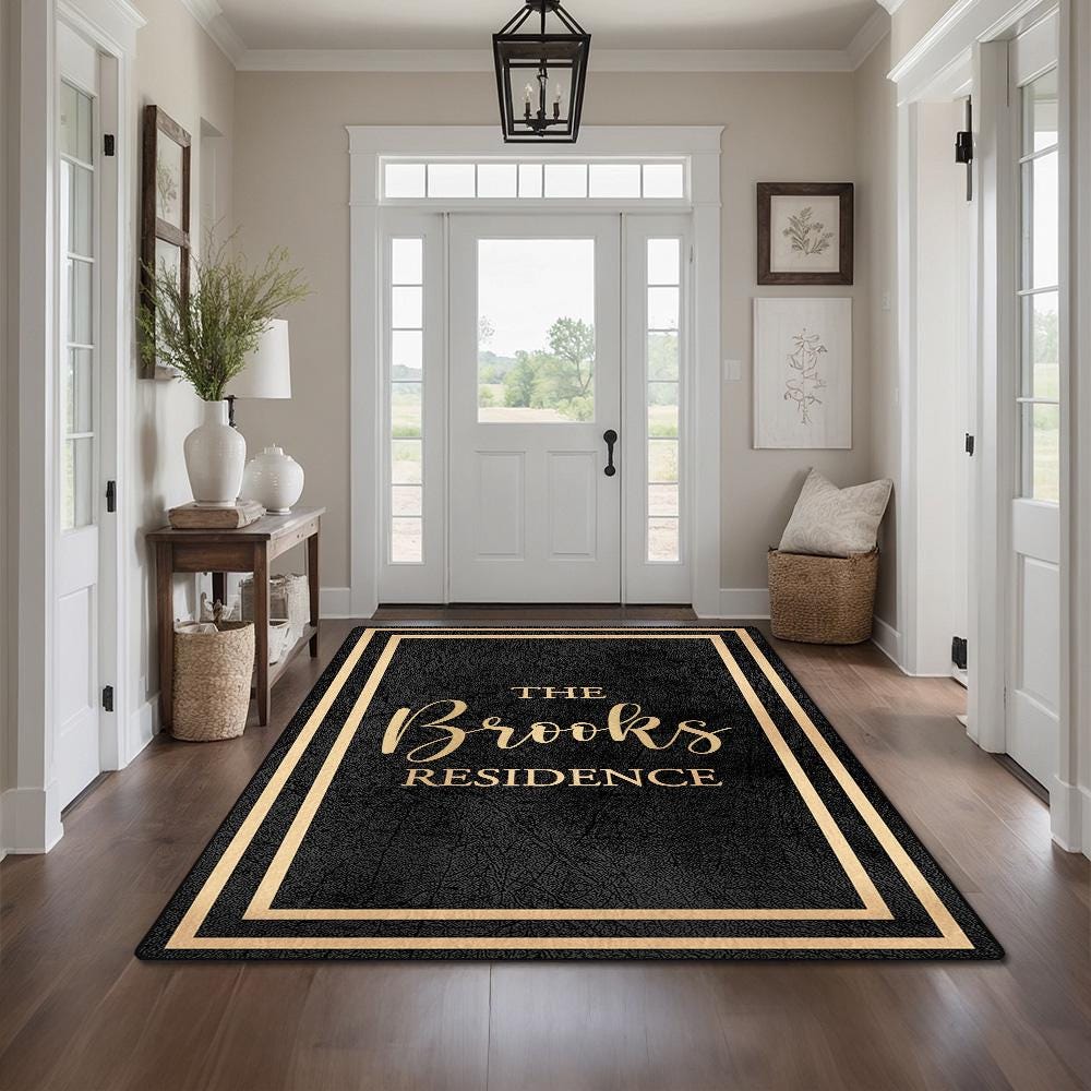 Family Name Entry Rug Personalized Entryway Rug Entrance Rug for Inside ...