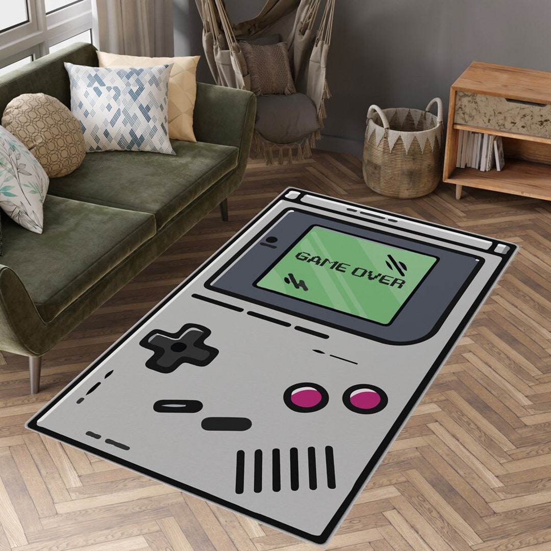 Game Console Rug, Gamer Area Rug, Rug for Boy and Girl, Retro Gaming ...
