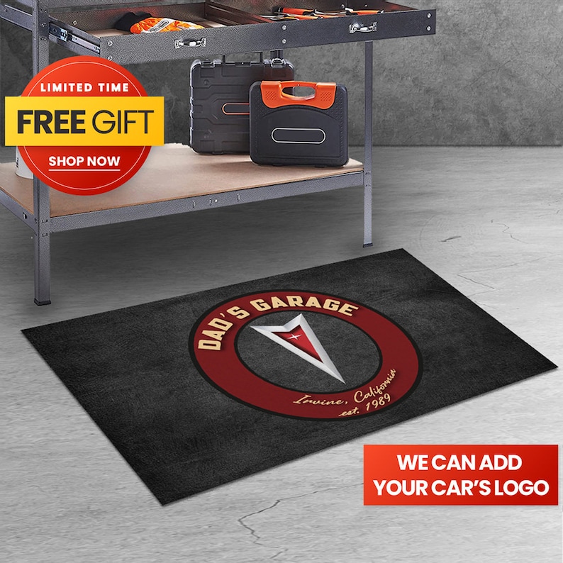 Personalized Garage Mat With Car Logo Workshop Mat Man Cave | Etsy