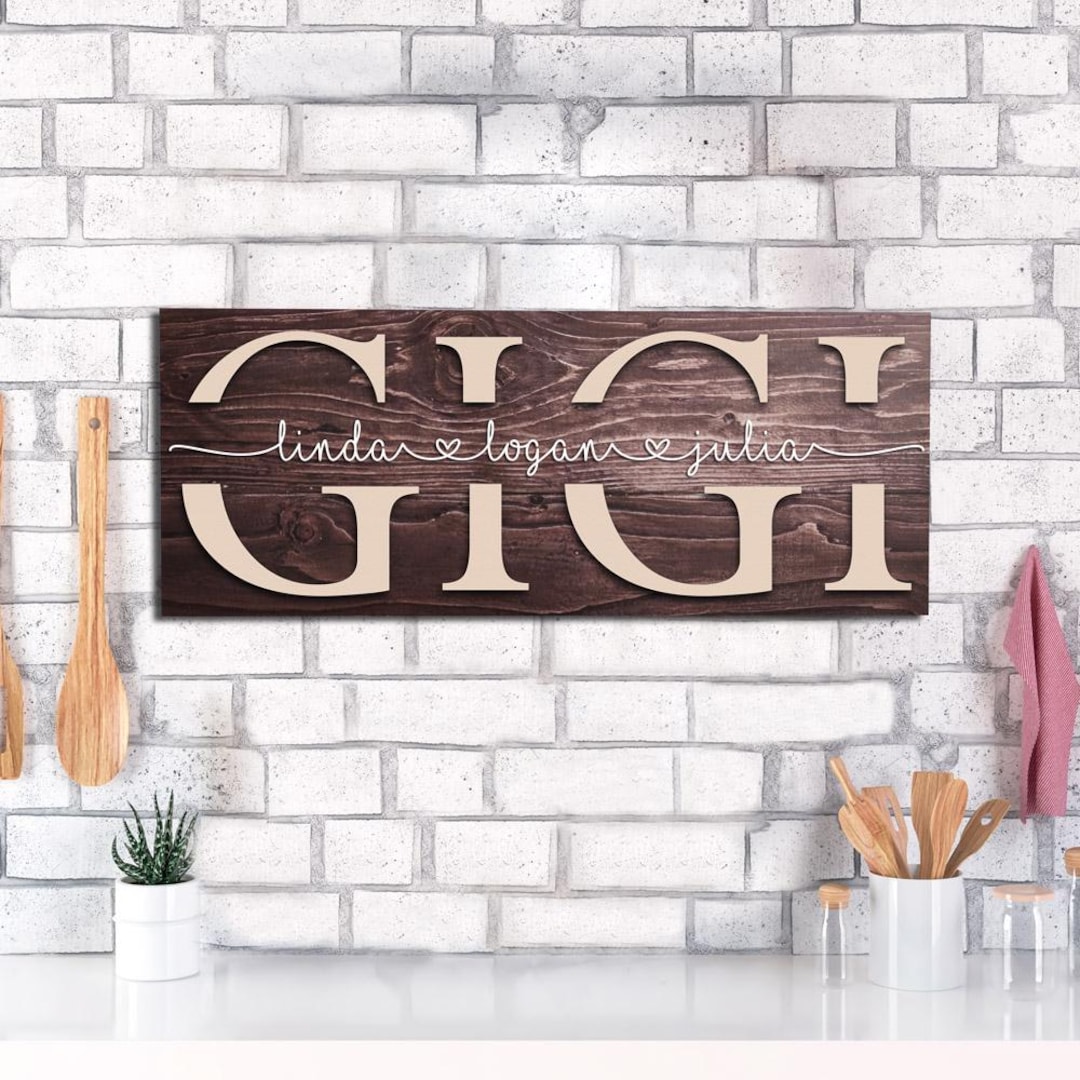 Personalized Gigi Mom Sign, Mothers Day Gift, Gift for Mom, Rustic ...
