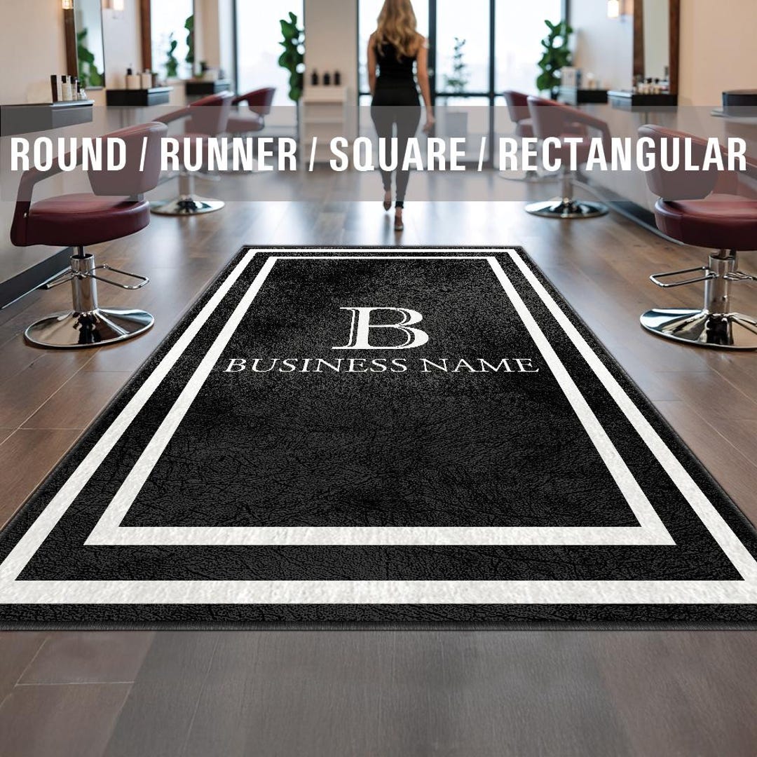 Business Monogram Rug Custom Business Name Entryway Entry Entrance Rug ...