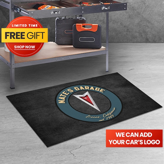Personalized Garage Mat With Car Logo Workshop Mat Man Cave | Etsy
