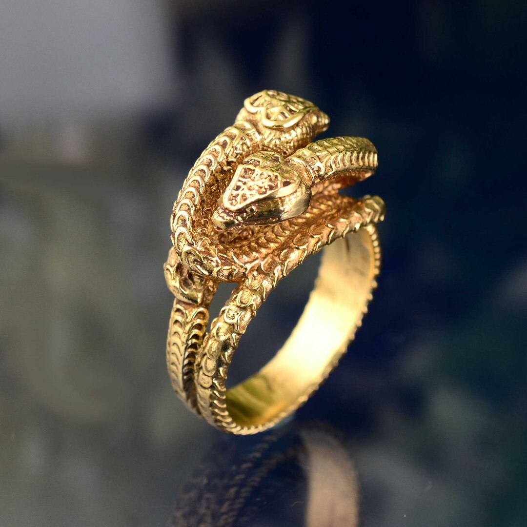 Two Headed Snake Ring, Serpent Ring, Snake Ring ,snake Jewelry, Gothic ...