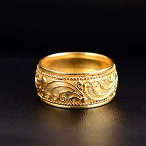 Gold Band Ring, Couple Band, Thick Gold Ring, Wide Band Gold Ring ...