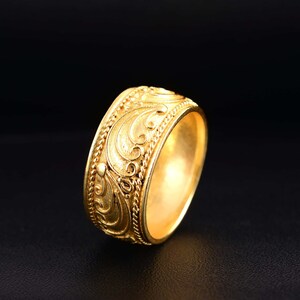 Gold Band Ring, Couple Band, Thick Gold Ring, Wide Band Gold Ring ...