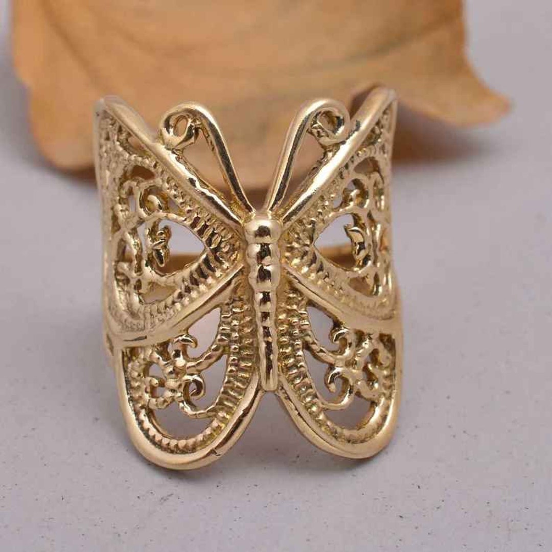 Butterfly Ring, Filigree Butterfly Ring, Statement Ring, Large ...