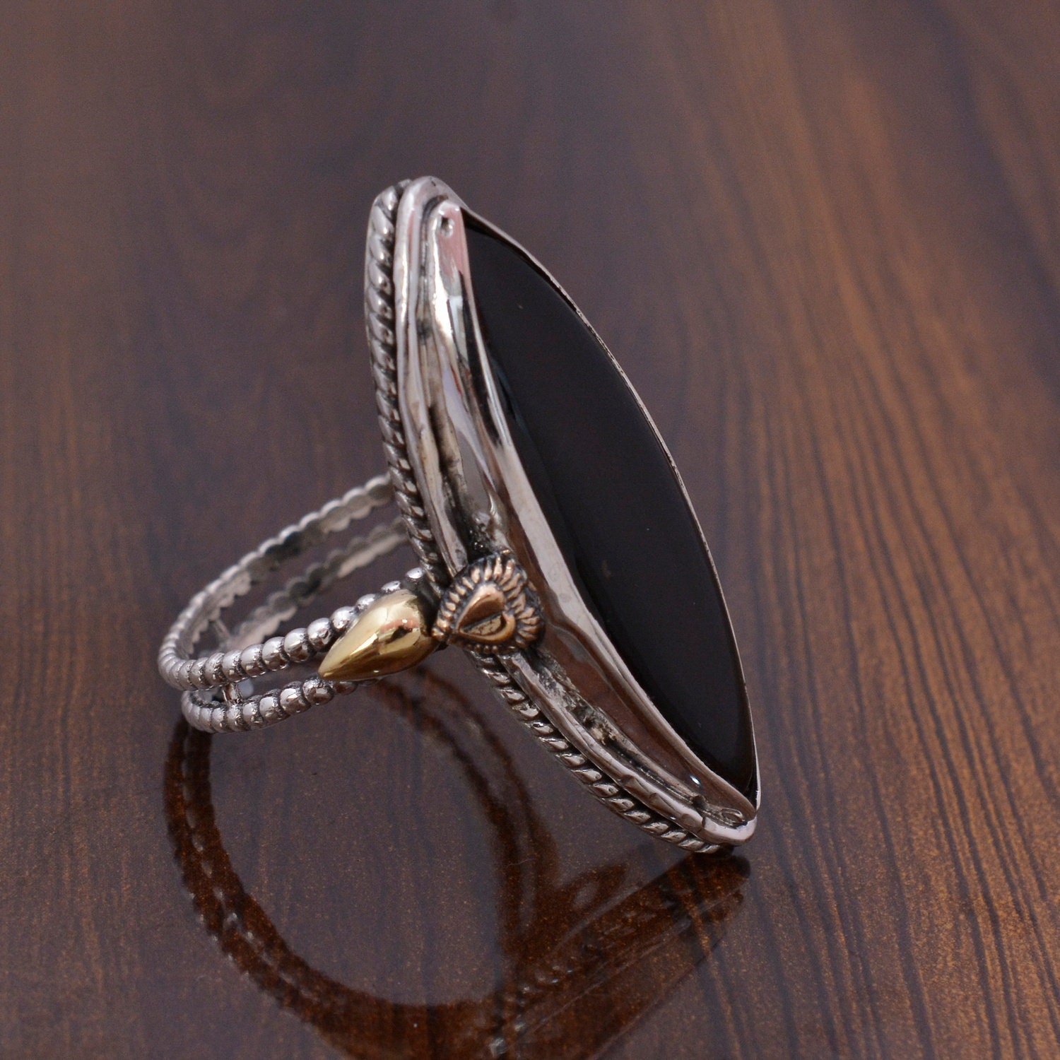 Black Obsidian Ring Black Obsidian Gemstone Ring Handmade - Etsy