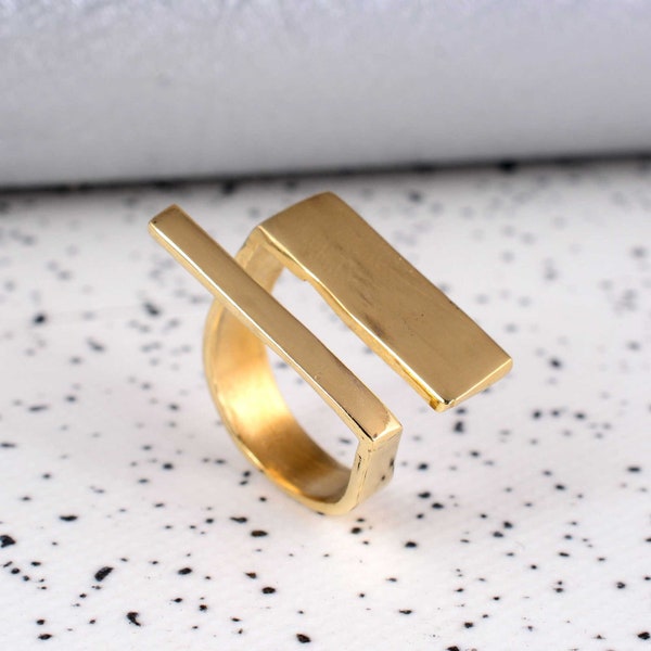Modern Gold Ring - Etsy