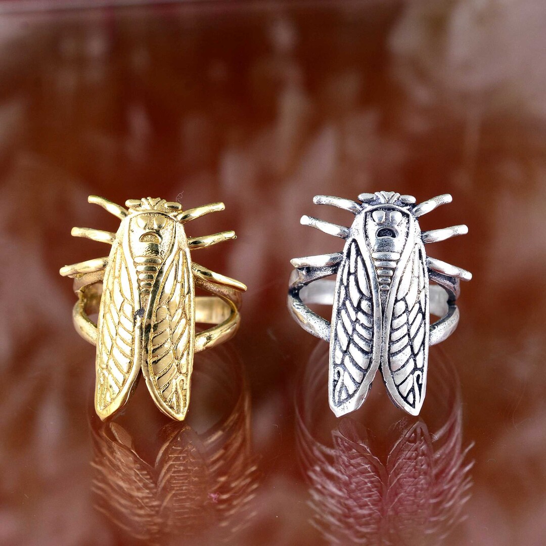 Cicada Beetle Ring, Gold Insect Ring, Nature Study Steam Punk, Gift for ...