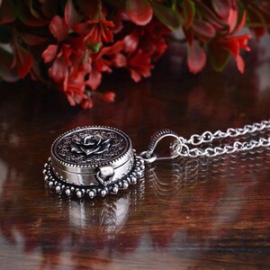 Vintage Poison Box Pendant, Handmade Poison Box Pendant, Silver Plated ...