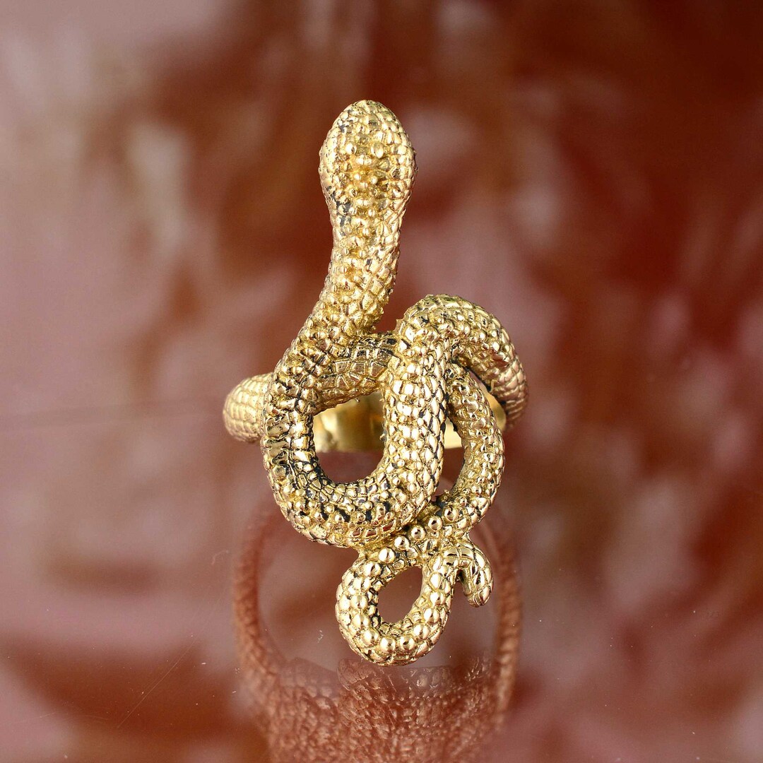 Long Finger Ring, Statement Full Finger Serpent Ring,silver Animal Ring ...