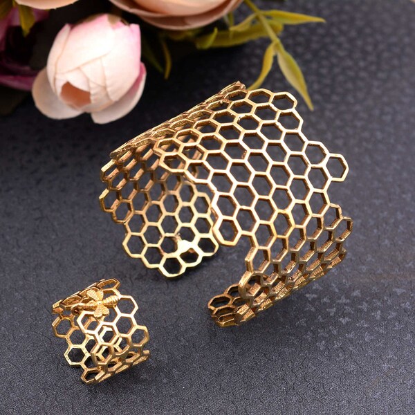 Gold Honeycomb - Etsy