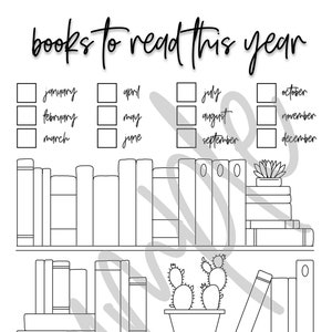 Yearly Book Tracker | Instant Download | Book Lover | Goodreads ...