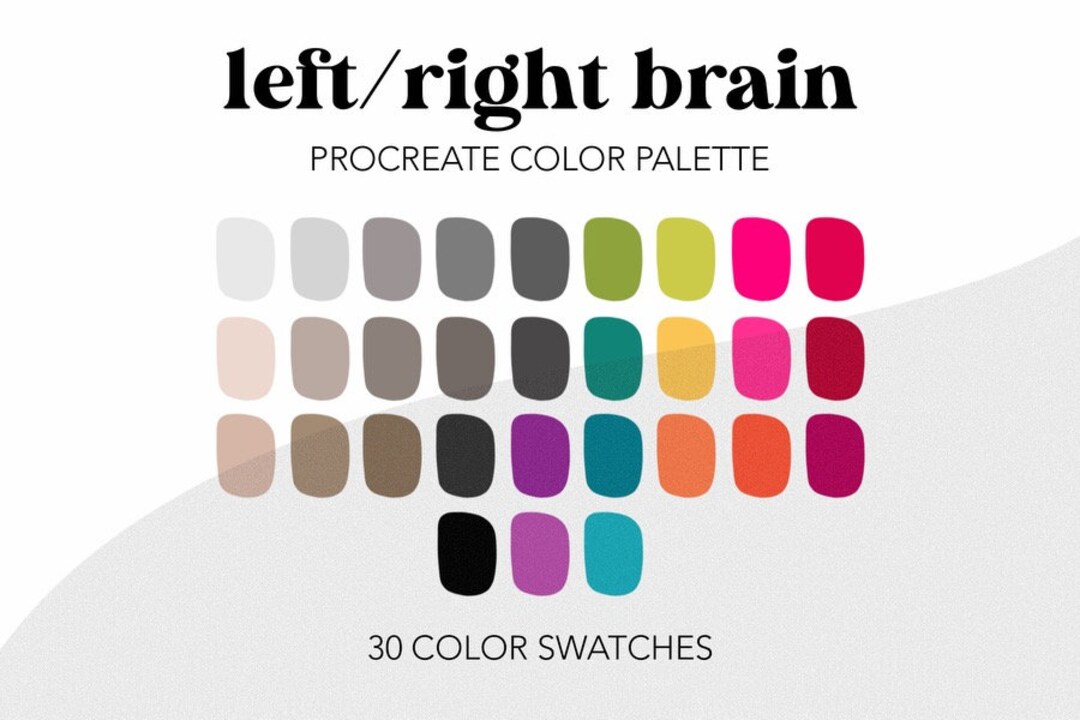 Left and Right Brain Procreate Color Palette, Brand Colors, iPad ...
