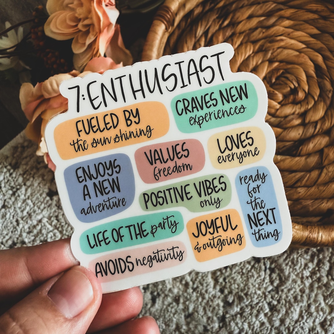 Enneagram 7 the Enthusiast Sticker, Enneagram Art, Enneagram Gift ...