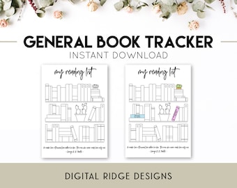 Yearly Book Tracker Instant Download Book Lover | Etsy