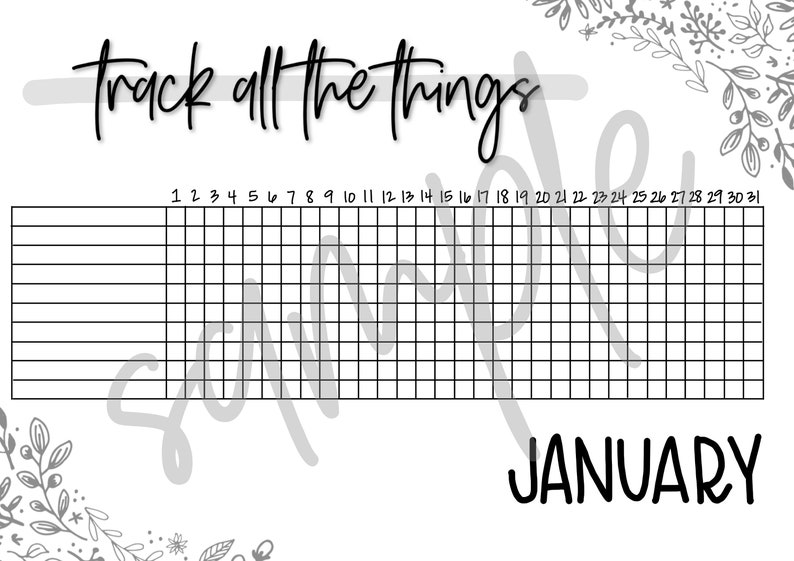 12 Month Habit Tracker Instant Download Digital Planner | Etsy
