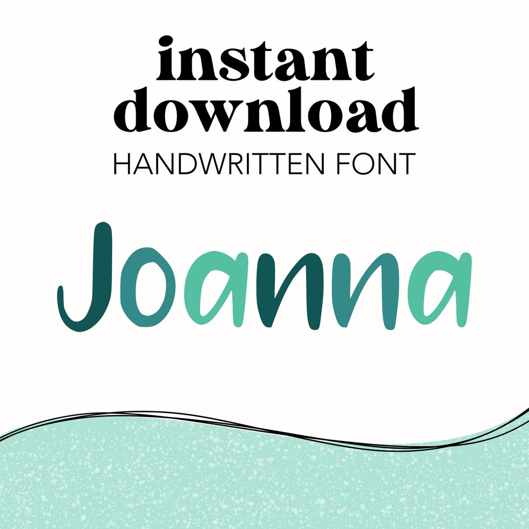 Joanna Handwritten Font, Font Download, Note-taking Font, Planner Font ...