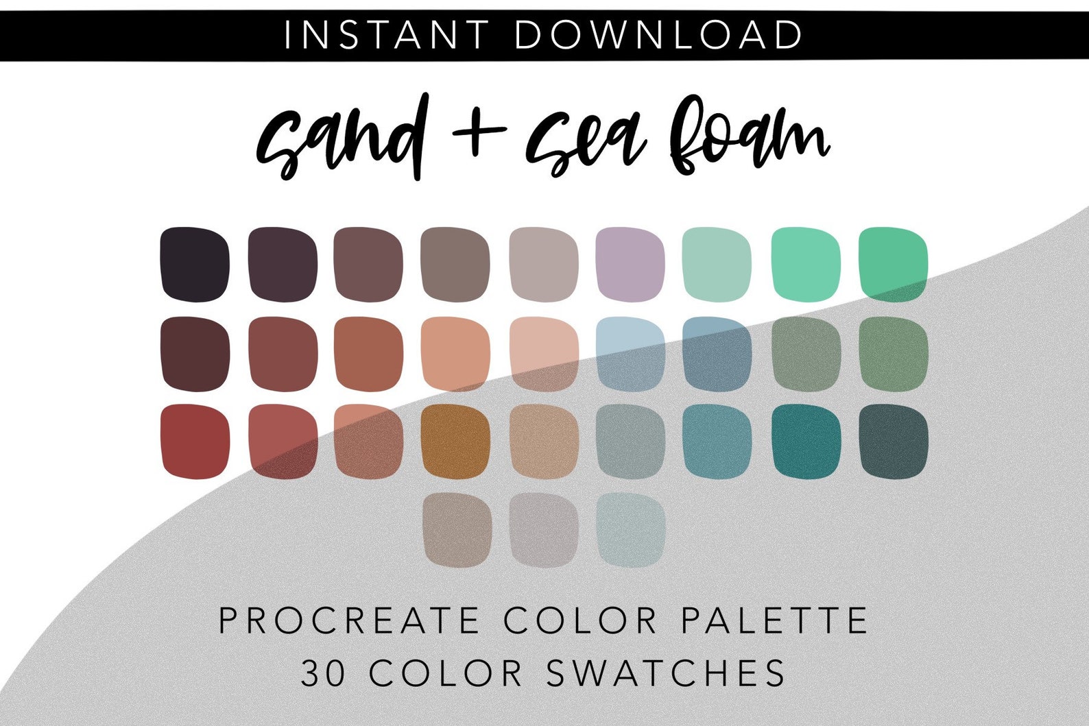Sand Sea Foam Procreate Color Palette Branding Digital - Etsy Sand Sea Foam Procreate Color Palette Branding Digital - Etsy