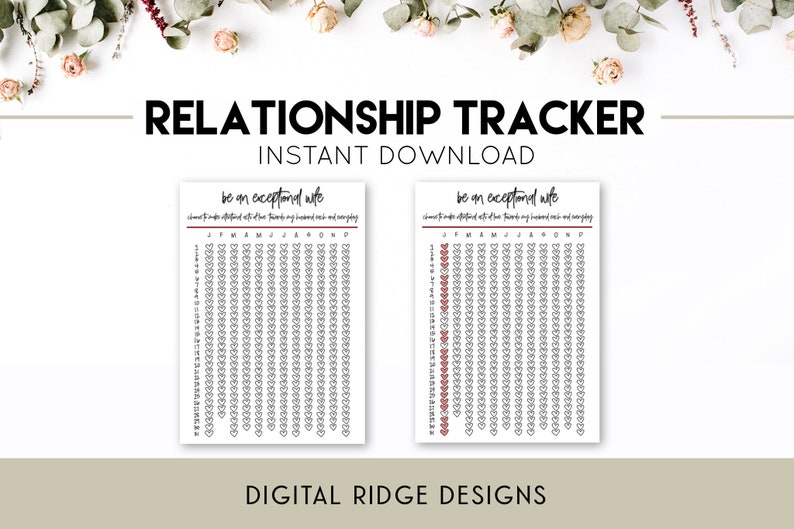 Relationship Tracker | Instant Download | Couples Goals - Etsy