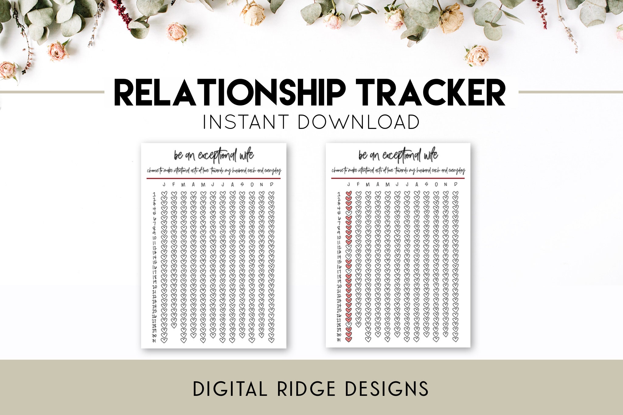 Relationship Tracker Instant Download Couples Goals Etsy Singapore