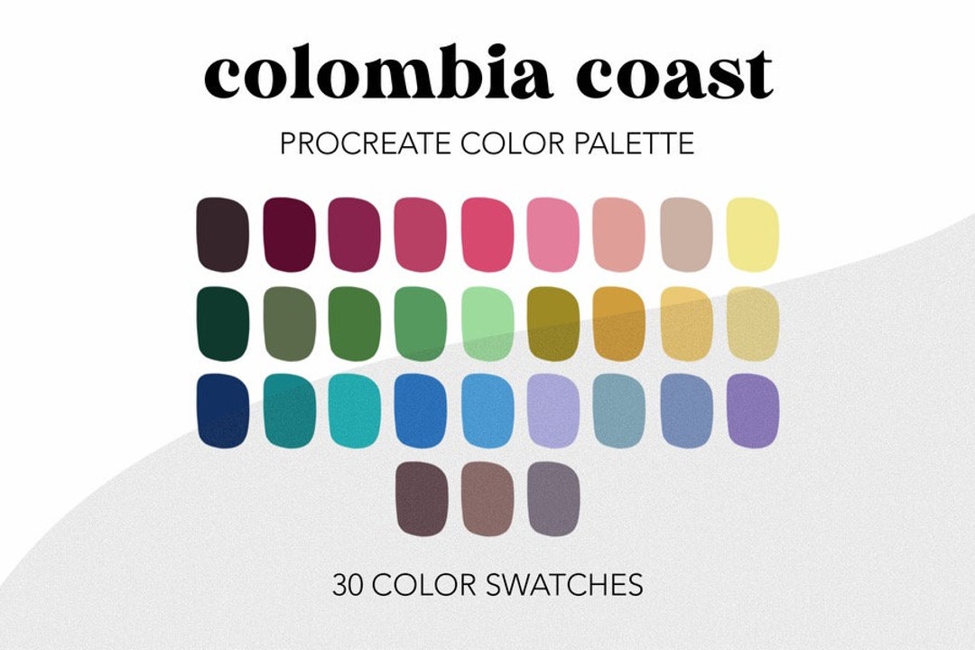 Colombia Coast Procreate Color Palette, Brand Colors, iPad Illustration ...